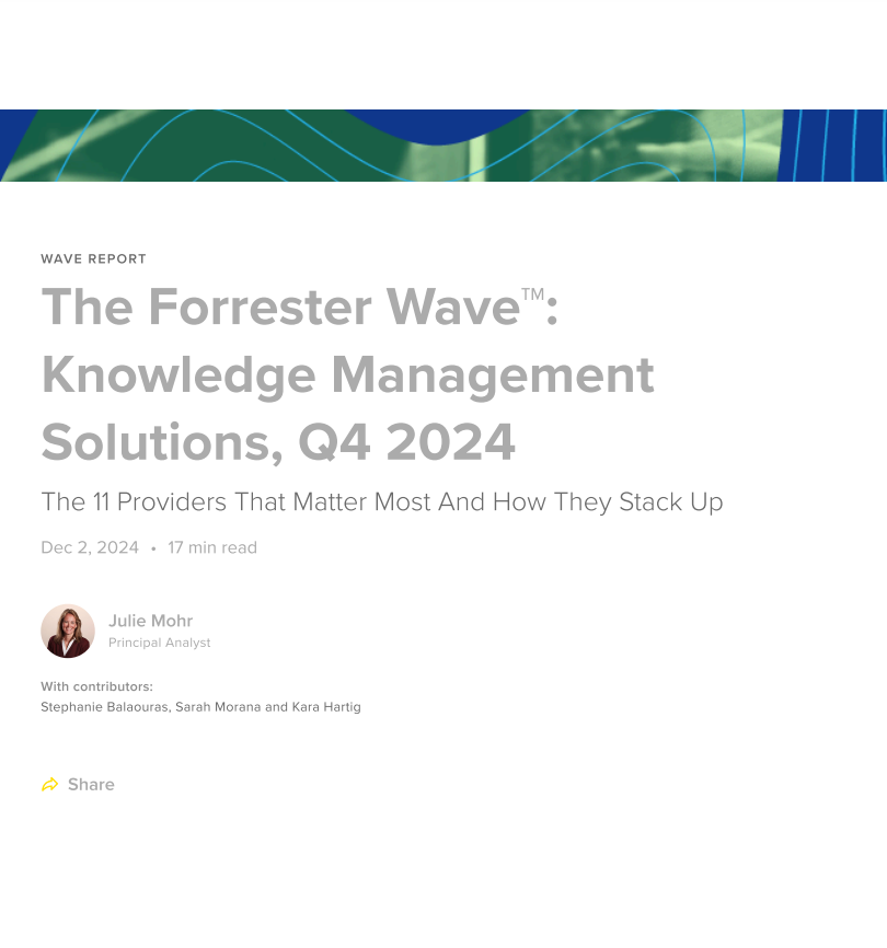 The Forrester Wave™: Knowledge Management Solutions, Q4 2024