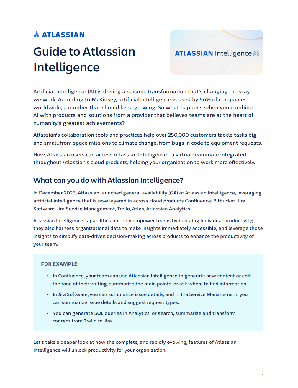 Guide to Atlassian Intelligence
