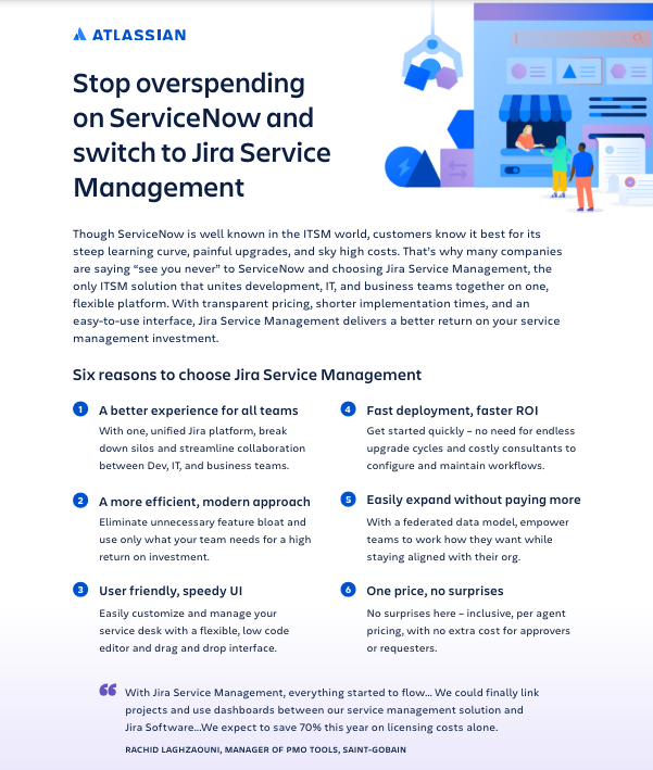 Stop overspending on ServiceNow and switch to Jira Service Management